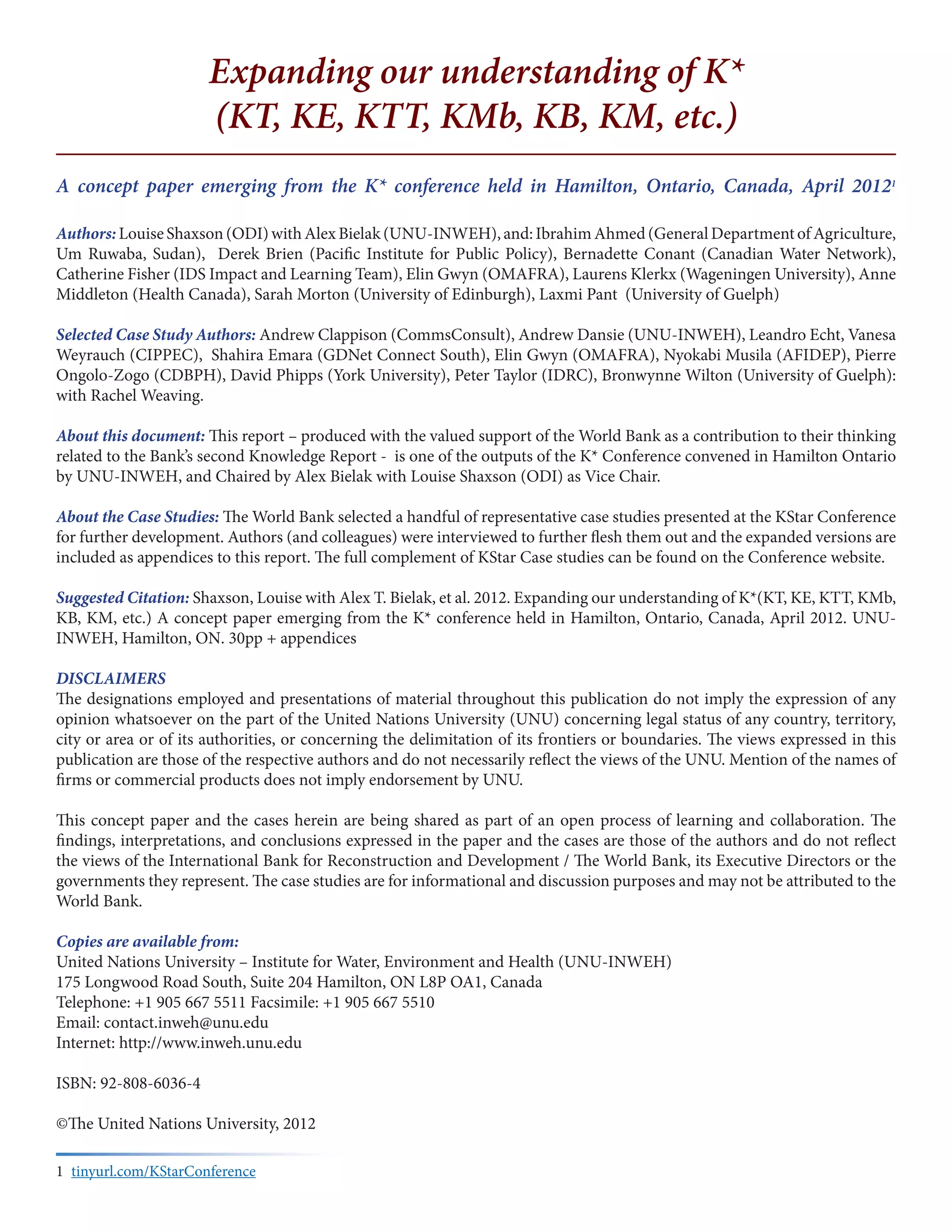 From science communication to knowledge mobilisation: The K* (KStar ...