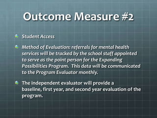 Expanding Possibilities Program Evaluation | PPT