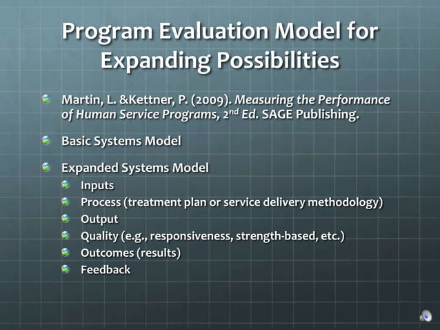 Expanding Possibilities Program Evaluation | PPT