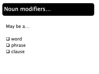 Expanding Sentences Through Noun Modification | PPTX