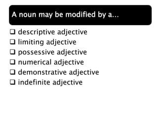 Expanding Sentences Through Noun Modification | PPTX