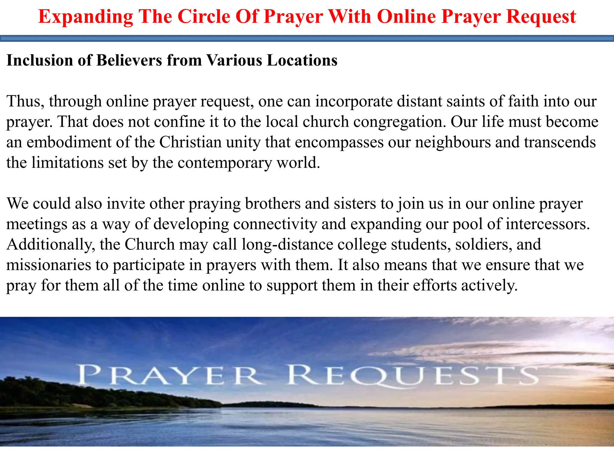 Expanding The Circle Of Prayer With Online Prayer Request.pptx
