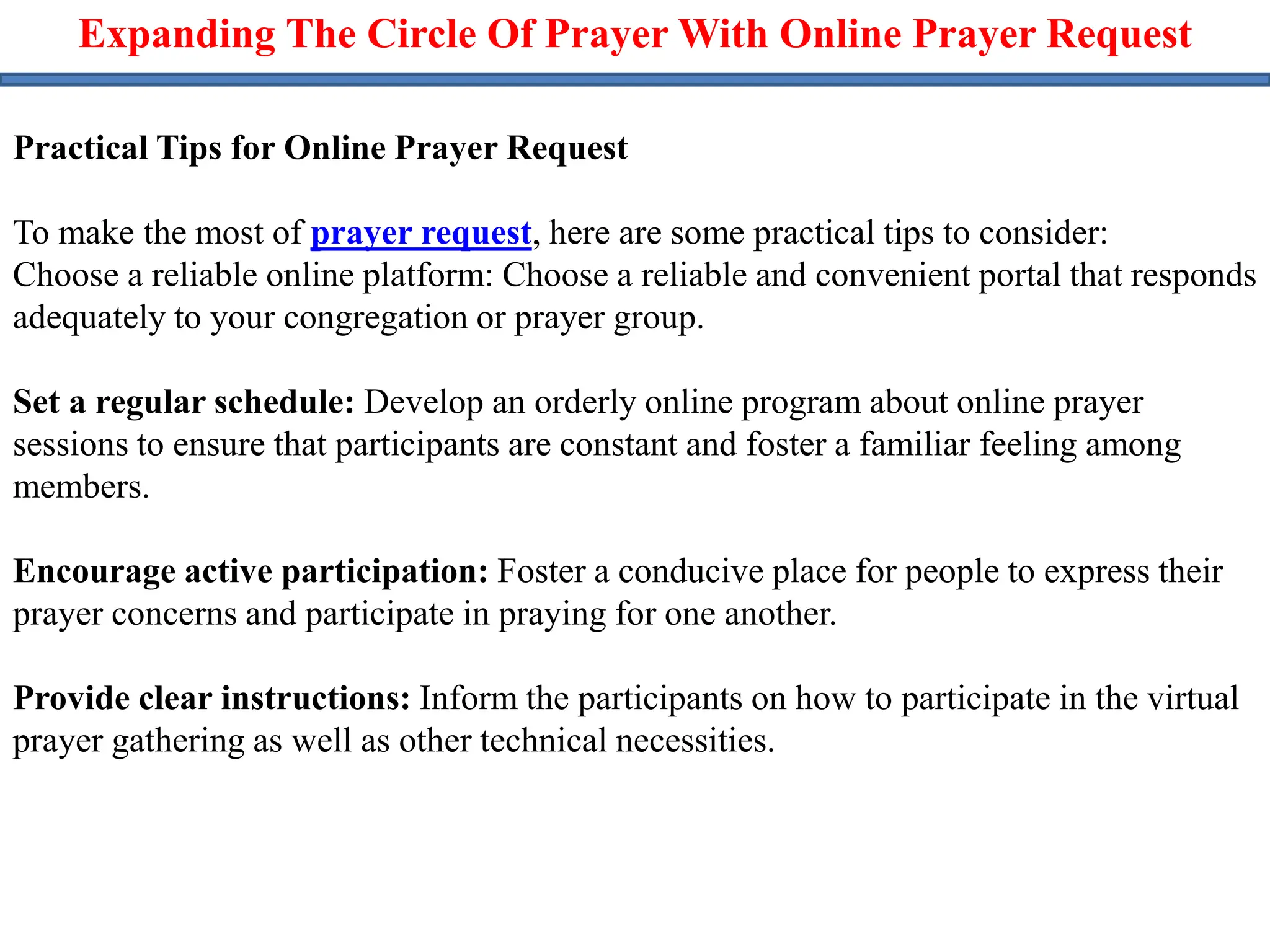 Expanding The Circle Of Prayer With Online Prayer Request.pptx