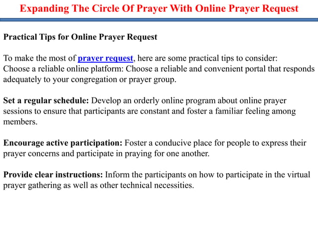 Expanding The Circle Of Prayer With Online Prayer Request.pptx