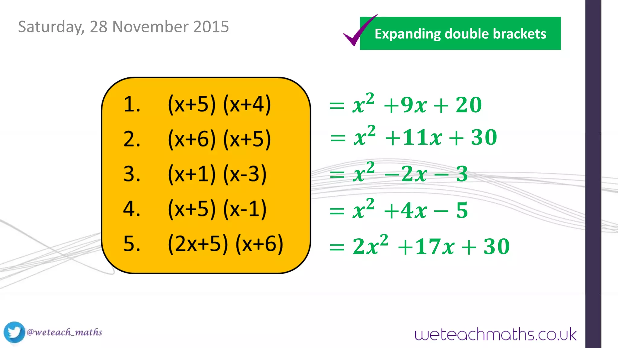 Expanding two brackets | PPTX
