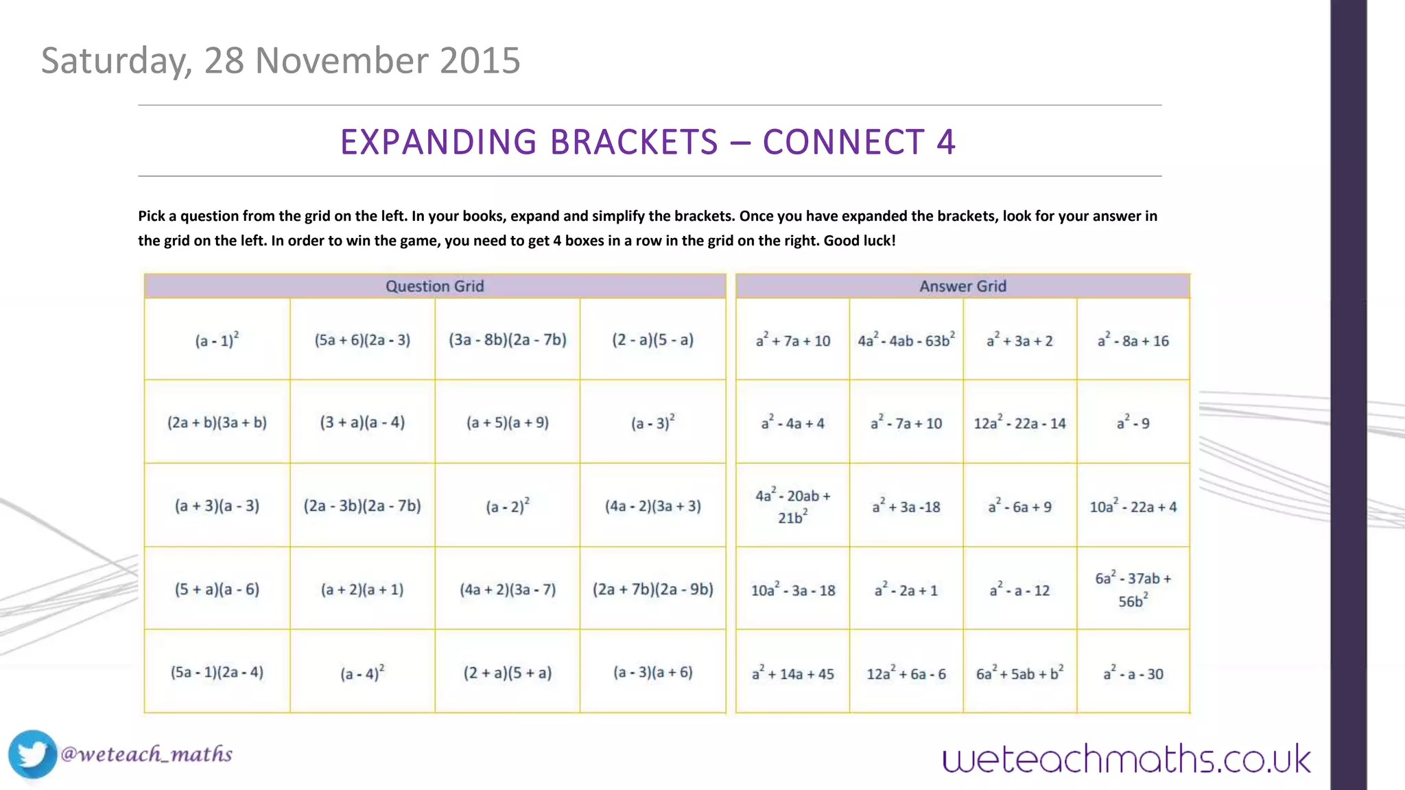 Expanding two brackets | PPTX