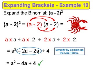 Expanding Binomial Brackets | PPTX