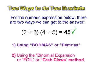 Expanding Binomial Brackets | PPTX