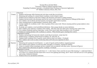 Expanding Vocabulary Handout | PDF