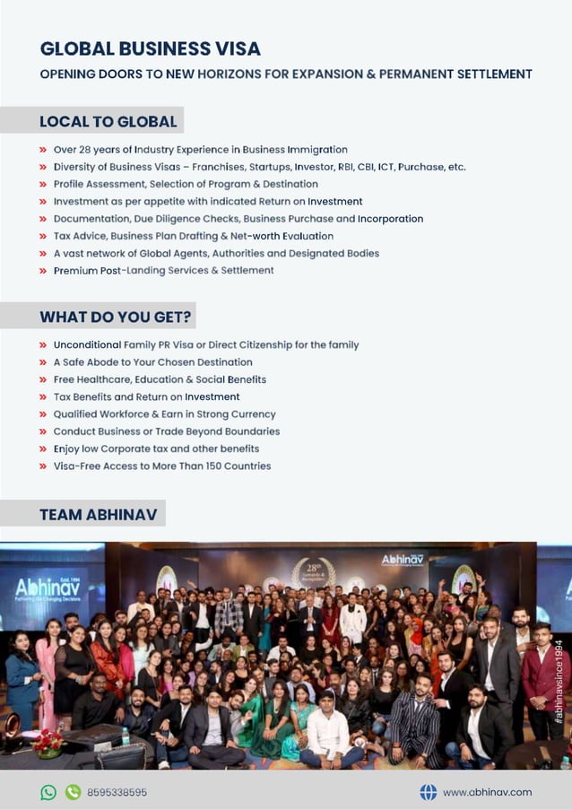 Expand your global footprints with Abhinav Immigration | PDF