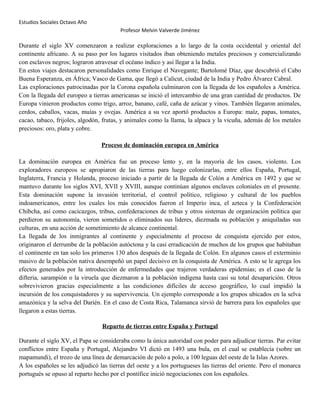 Expansión comercial europea a américa | DOC