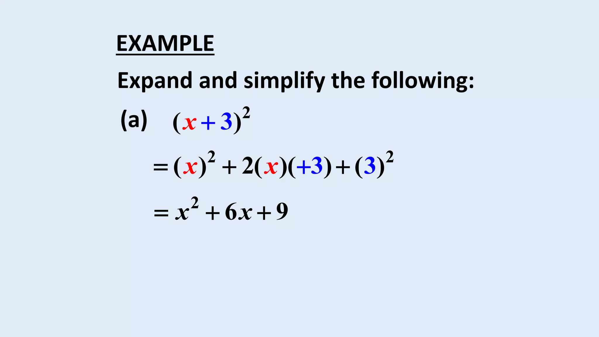 Expansion And Factorisation Of Algebraic Expressions 2 pptx