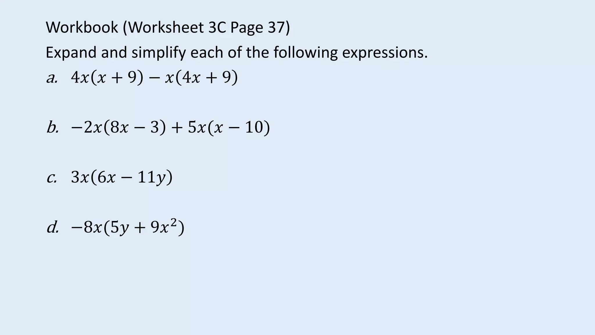 Expansion and Factorisation of Algebraic Expressions 2.pptx