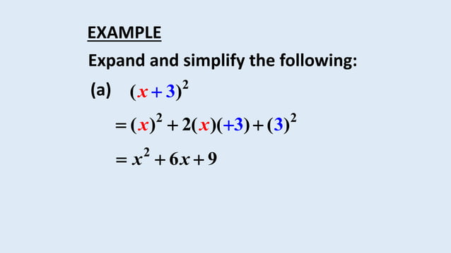 Expansion and Factorisation of Algebraic Expressions 2.pptx | Web ...