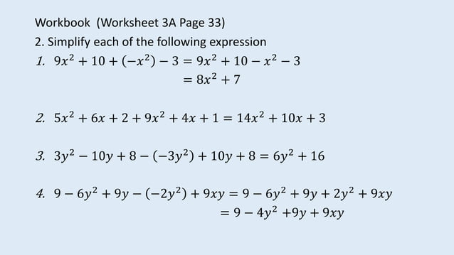 Expansion and Factorisation of Algebraic Expressions 2.pptx | Web ...