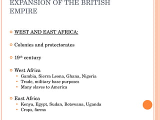 Expansion British Empire & Spread of English | PPT