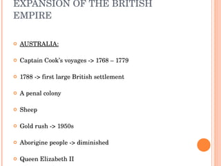 Expansion British Empire & Spread of English | PPT