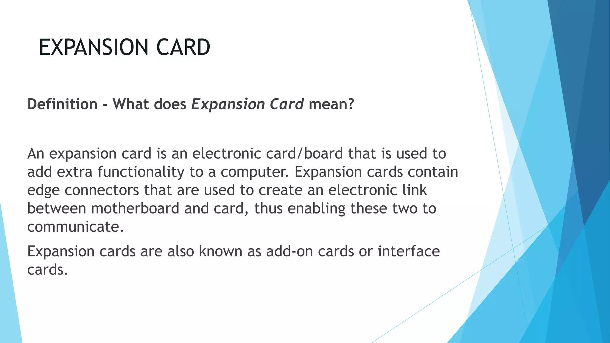 Expansion cards and slots | PPTX