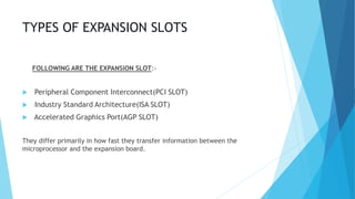 Expansion cards and slots | PPTX