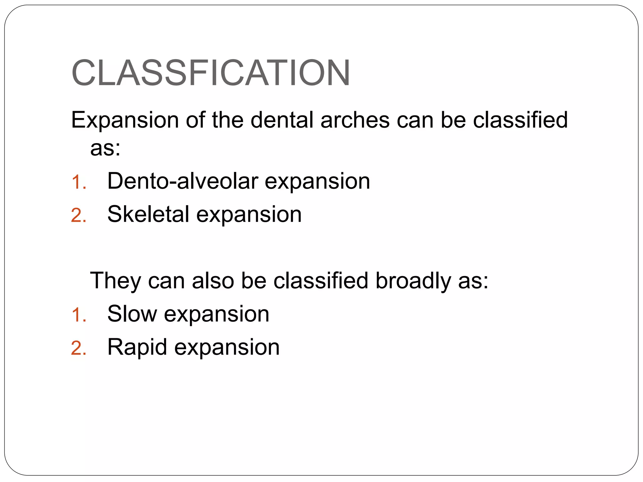 Expansion in orthodontics | PPTX