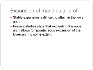 Expansion in orthodontics | PPTX