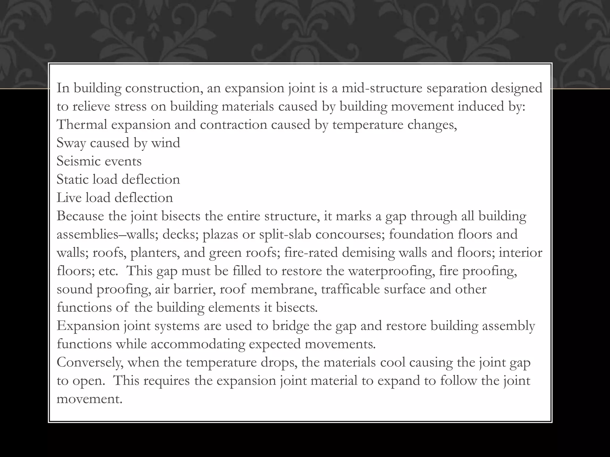 Expansion joint treatment | PPTX