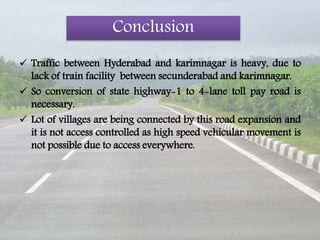 Feasibility study on expansion of state highway | PPTX
