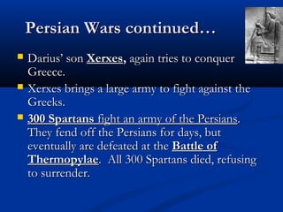 Persian/Peloponnesian Wars #3 | PPT | Death, Injury, or Military ...