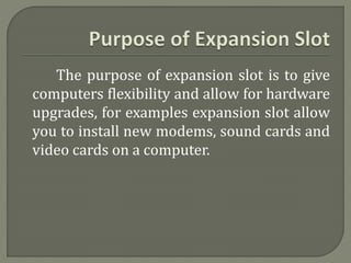 Expansion slot report | PPTX