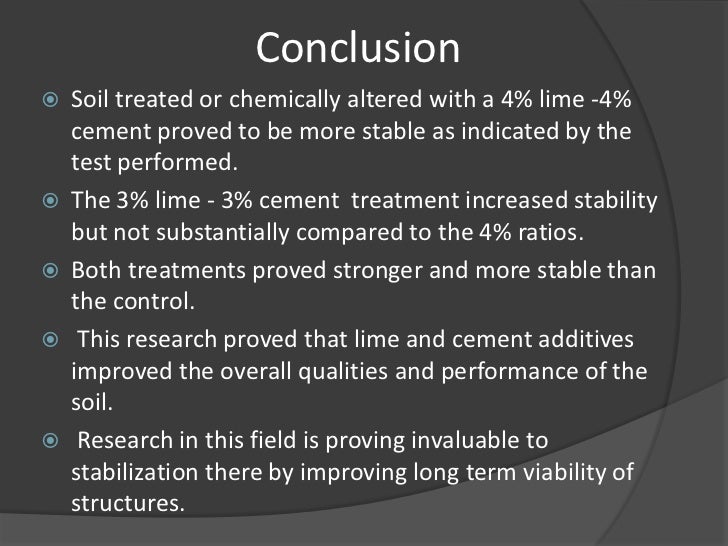 Soil Stabilization Conclusion