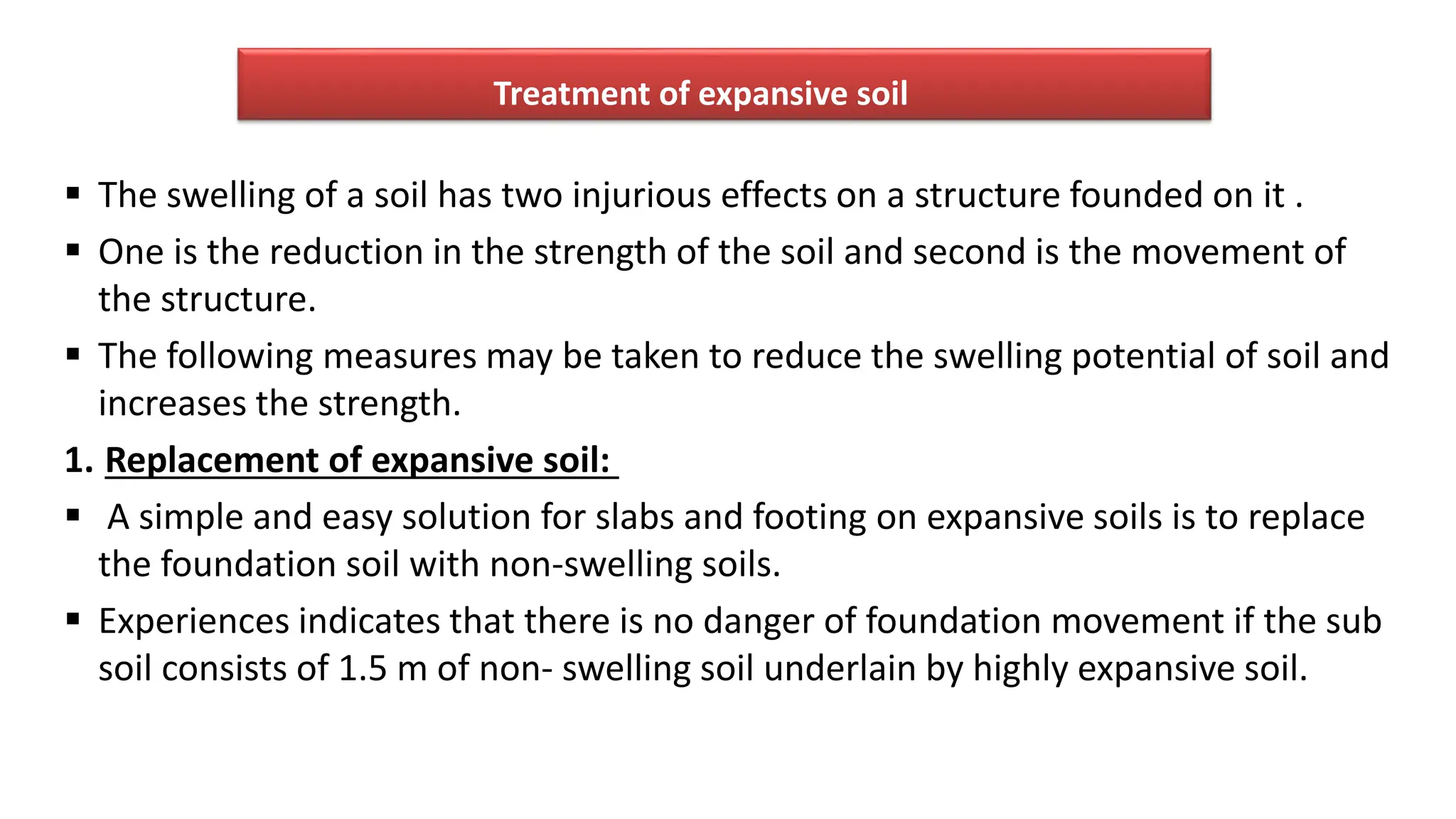 Expansive soil & its improvement techniques | PPTX