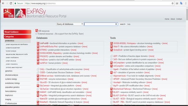 (Expasy) | PPTX | Databases | Computer Software and Applications