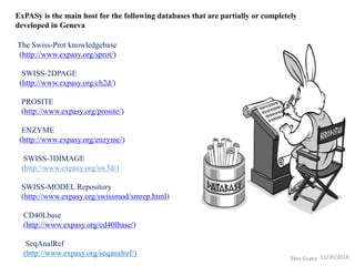 Protein identification and analysis on ExPASy server | PPTX