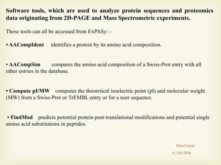 Protein identification and analysis on ExPASy server | PPTX | Databases ...