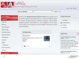 Protein identification and analysis on ExPASy server | PPTX