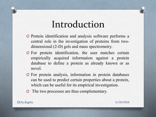 Protein identification and analysis on ExPASy server | PPTX