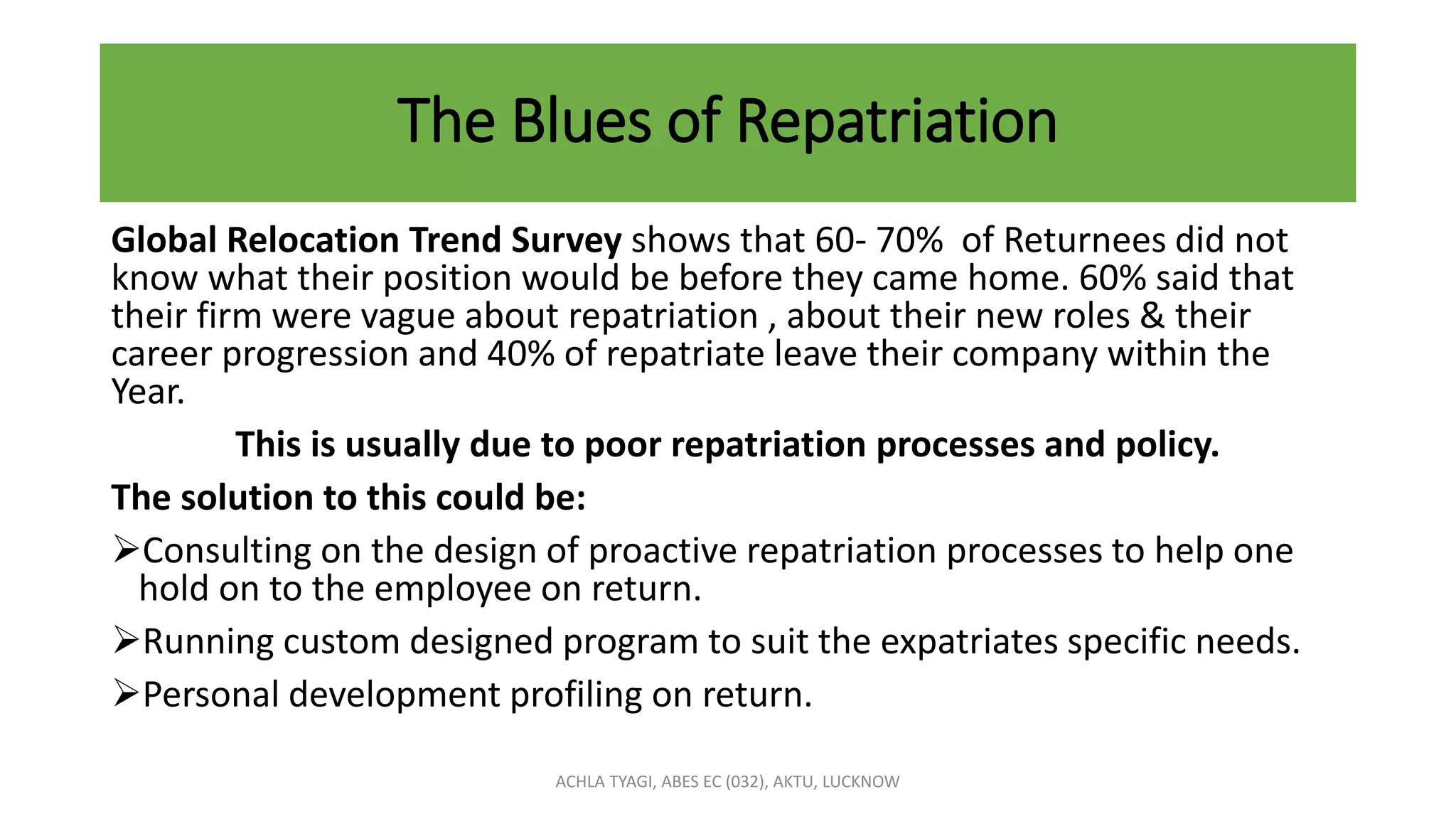 Expatriation and Repatriation | PPTX