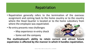 Expatriation and Repatriation | PPTX