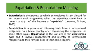 Expatriation and Repatriation | PPT