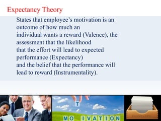Expectancy Theory, Goal Setting and Designing Jobs that Motivate | PPTX