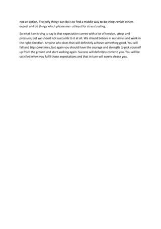 Expectation pressure and stress | DOCX