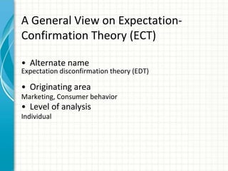 Expectation confirmation theory -English | PPTX