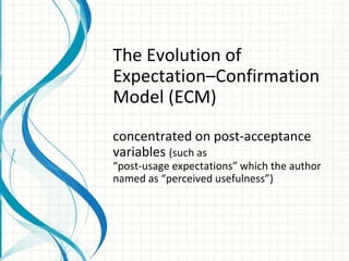 Expectation confirmation theory -English | PPTX