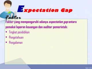 Expectation Gap antara Pemakai Laporan Keuangan dan Auditor Pemerintah ...