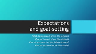 ACPT6211 Expectations Session 1 | PPTX | Homework and Study | Education