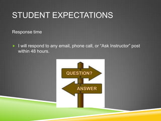 Expectations and teaching philosophy | PPTX