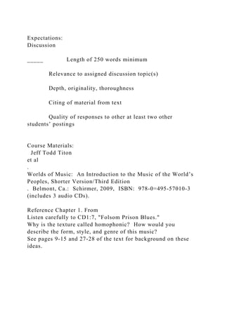 ExpectationsDiscussion _____ Length of 250 words .docx