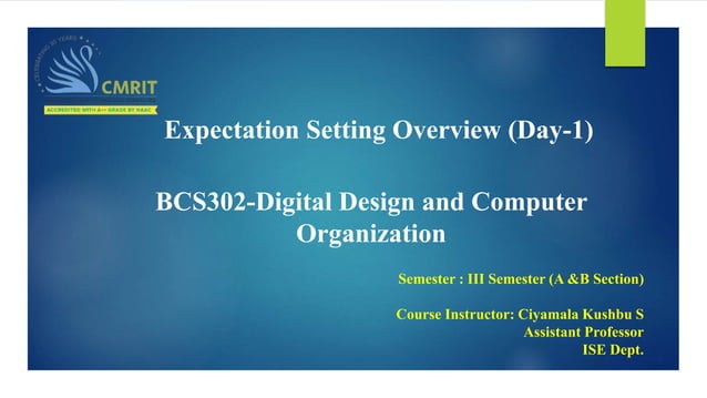 BCS302- Digital Design and computer organization -VTU-2022 scheme-Expectation setting ppt | PPT ...