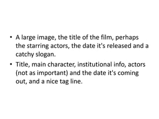 Expectations for a promotional film poster | PPTX