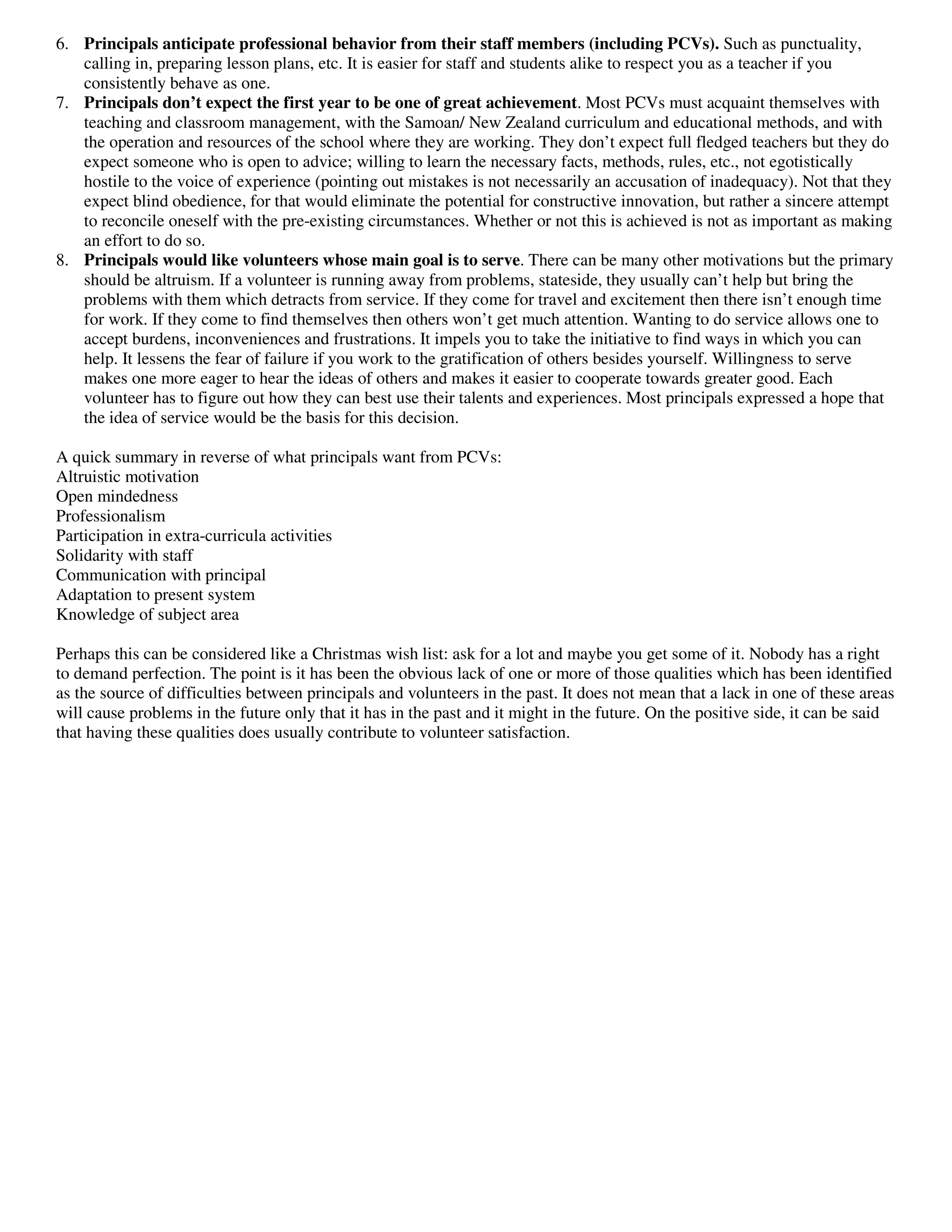 Expectations principals | PDF